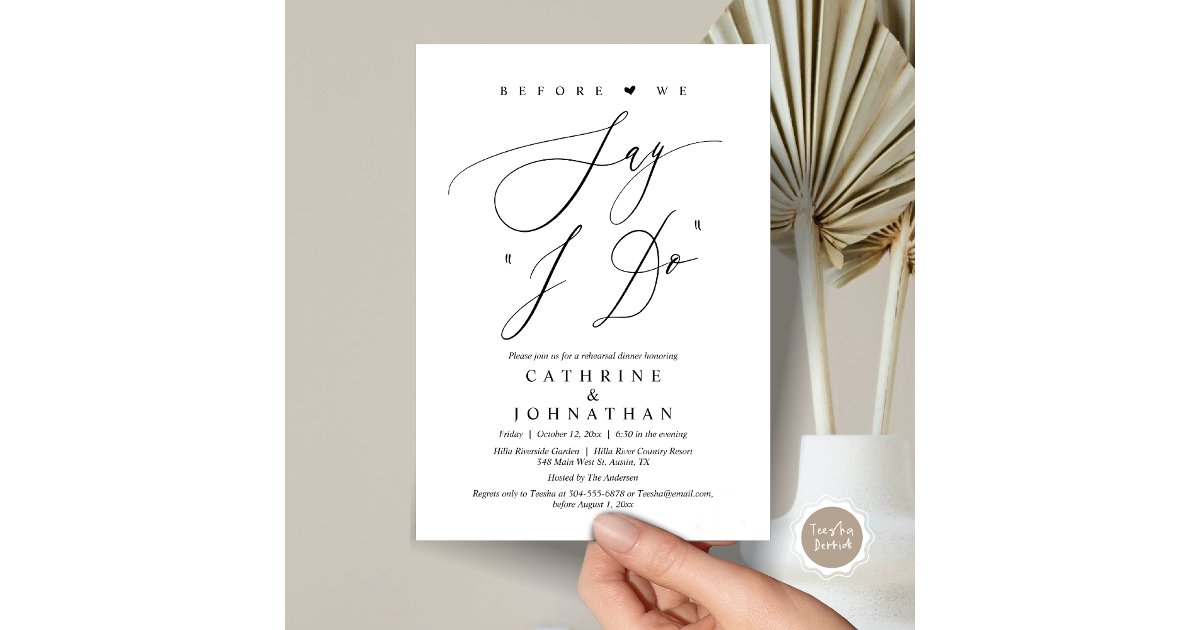 Before we say "I Do", Wedding Rehearsal Dinner Invitation | Zazzle