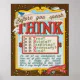 Before You Speak, T.H.I.N.K. Poster | Zazzle