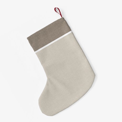Beige and Ivory Rustic Holiday Monogram Small Christmas Stocking | Zazzle