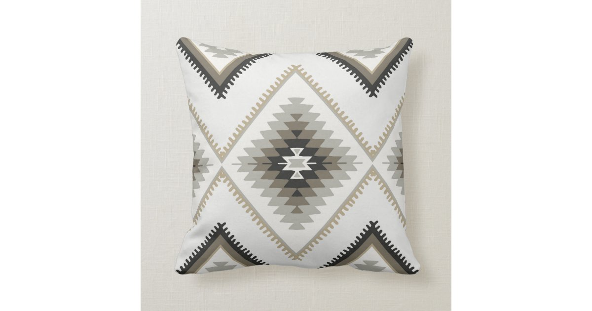 Beige Aztec Throw Pillow | Zazzle.com