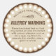 Beige Bakery Food Safety Allergens Alert Warning Classic Round Sticker ...