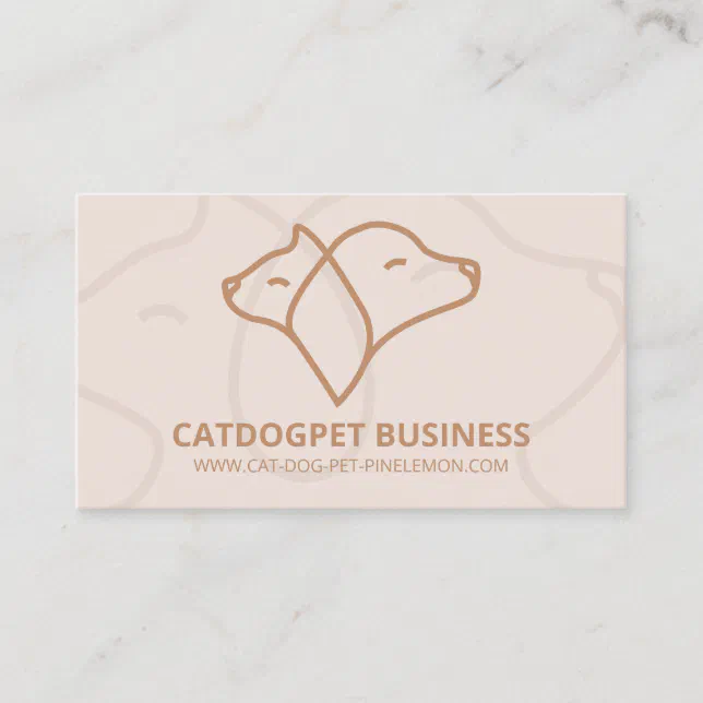 Beige Brown Qr Code Logo Dog Cat Pet Business Card | Zazzle