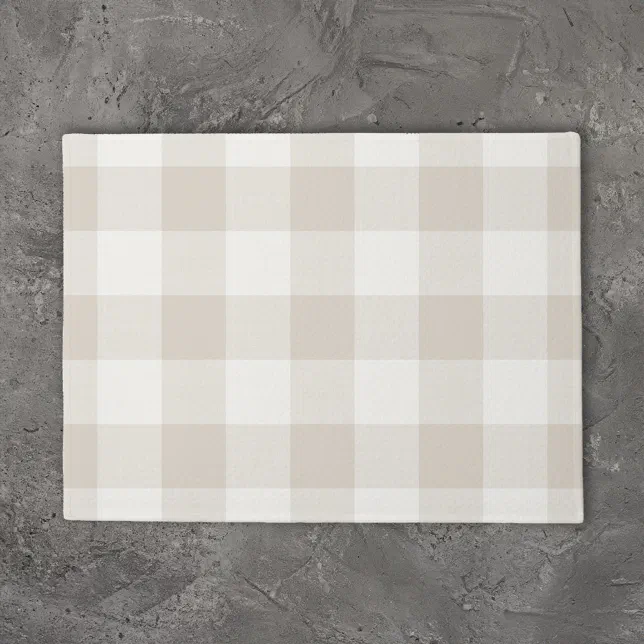 Beige Buffalo Check | Modern Farmhouse Doormat | Zazzle