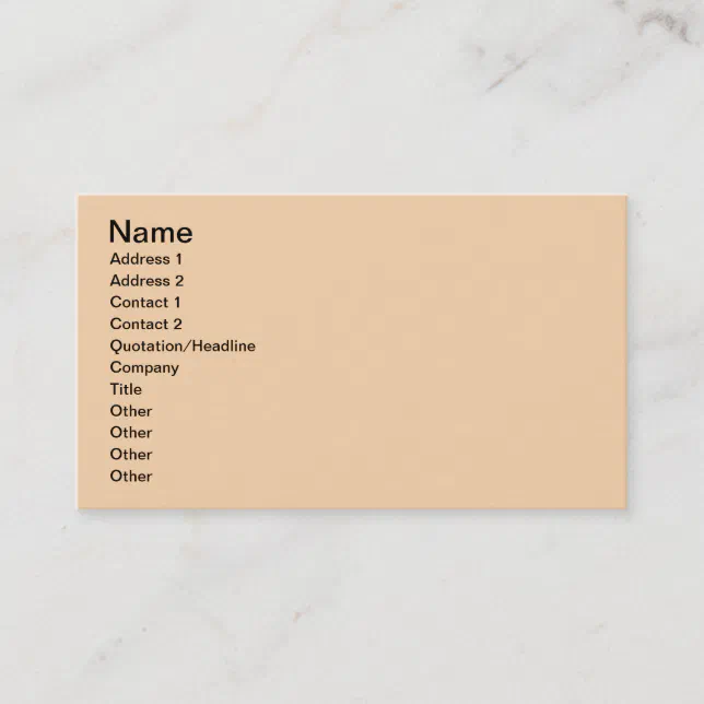 Beige Business Card | Zazzle