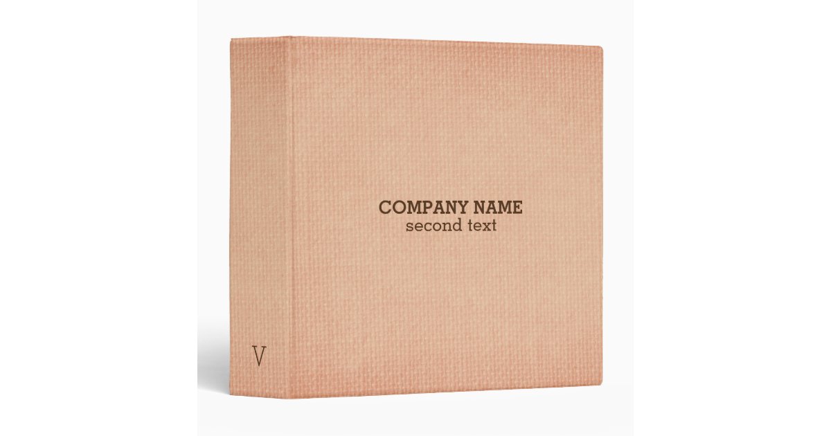Beige Canvas 3 Ring Binder | Zazzle
