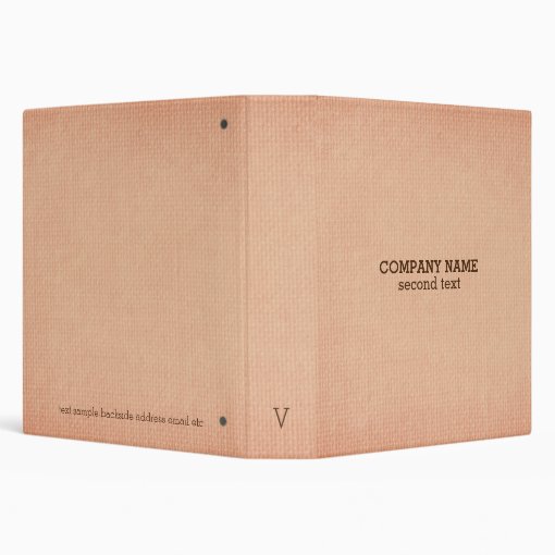 Beige Canvas 3 Ring Binder | Zazzle