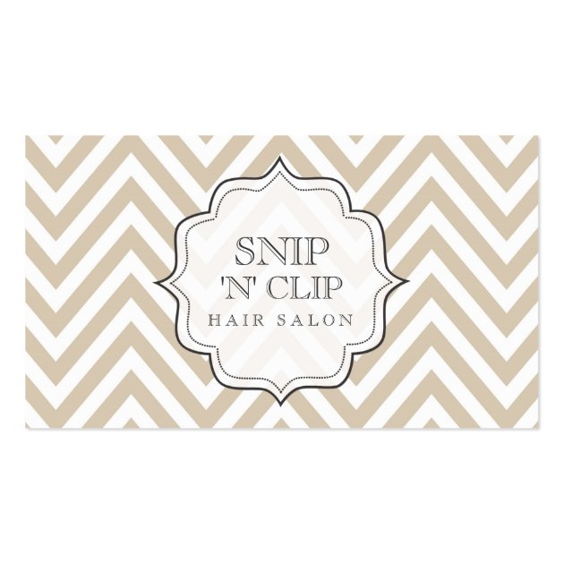 beige Chevron Filigree Stripes Hair Stylist Cards Business Card Templates
