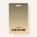 Beige Cream Gold Ombre Logo Barcode ID Template Badge | Zazzle
