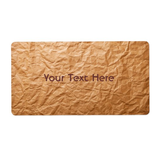 Beige Crumpled Paper Label | Zazzle.com