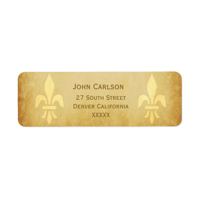 Beige gold de luxe French style fleur de lis Label | Zazzle
