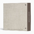 Beige Linen Texture Professional Personalized 3 Ring Binder | Zazzle