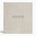 Beige Linen Texture Professional Personalized 3 Ring Binder | Zazzle