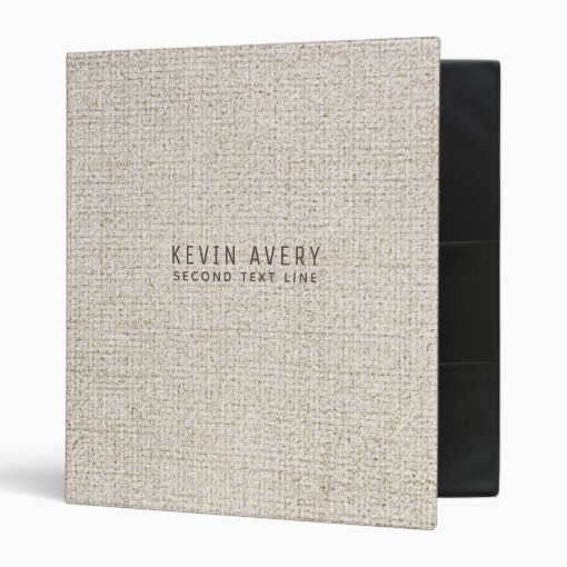 Beige Linen Texture Professional Personalized 3 Ring Binder | Zazzle