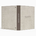 Beige Linen Texture Professional Personalized 3 Ring Binder | Zazzle