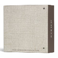 Beige Linen Texture Professional Personalized 3 Ring Binder | Zazzle