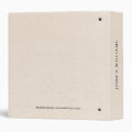 Beige linen texture simple black typography 3 ring binder | Zazzle