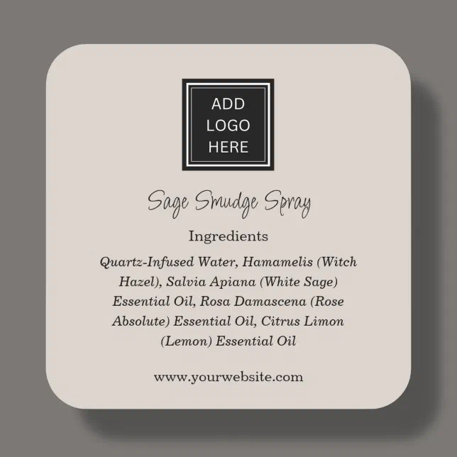 Beige | Logo Ingredient Product Labels | Zazzle