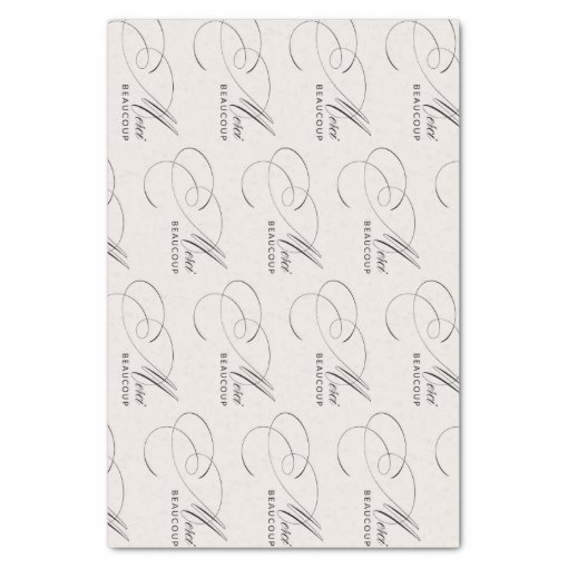 Beige Merci Beaucoup Elegant Calligraphy Thank You Tissue Paper | Zazzle