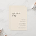 Beige Modern Whimsical Script The Night Before Invitation | Zazzle