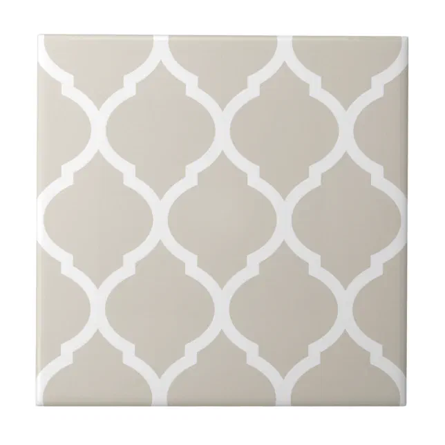 Beige Moroccan Quatrefoil Patterned Ceramic Tile | Zazzle