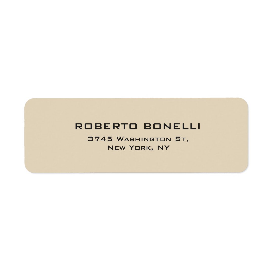 Beige Plain Elegant Contemporary Unique Label | Zazzle