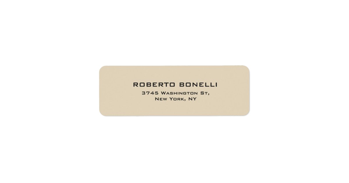 Beige Plain Elegant Contemporary Unique Label | Zazzle