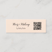 Beige QR Code Beauty Makeup Artist Mini Business Card | Zazzle