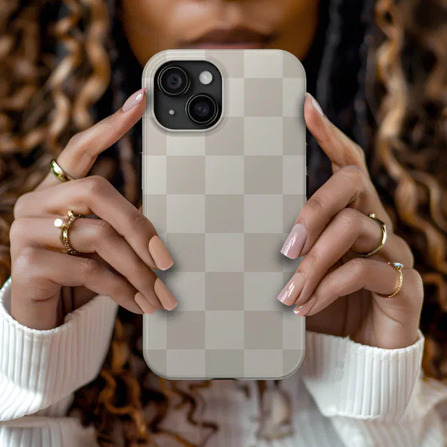 Beige Retro Check Case-Mate iPhone Case | Zazzle