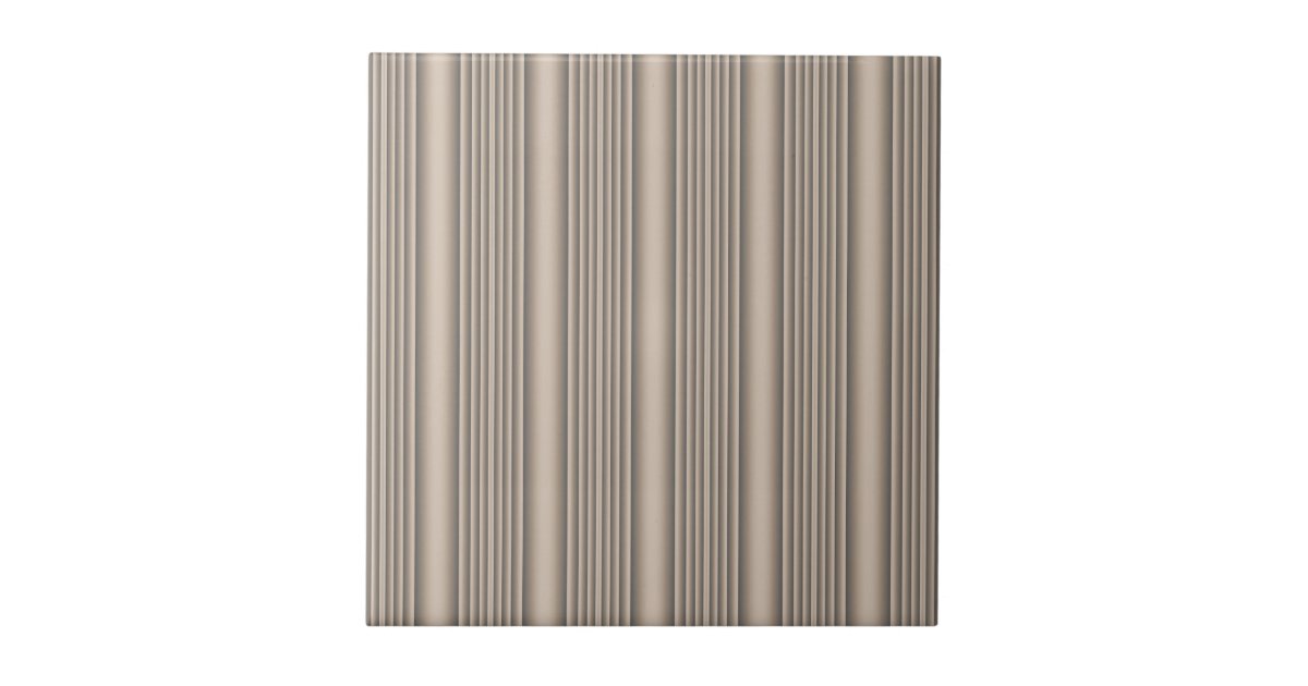 Beige Sculpted Stripe Ceramic Tile | Zazzle