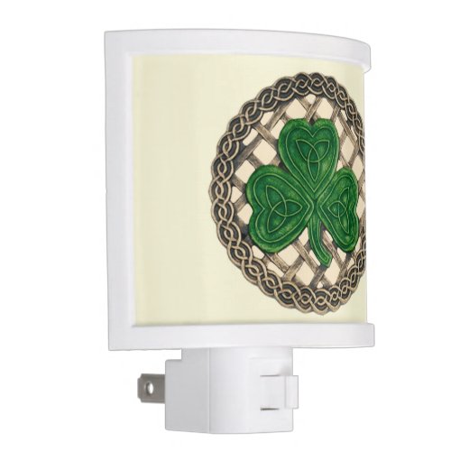 Beige Shamrock On Celtic Knots Night Light | Zazzle