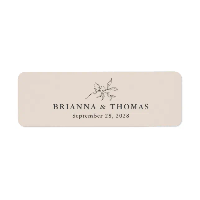 Beige Simple Botanical Wedding Cigar Band Label | Zazzle