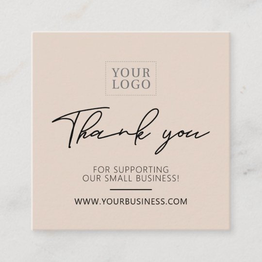 Beige Simple Business Thank you Insert Card | Zazzle.com