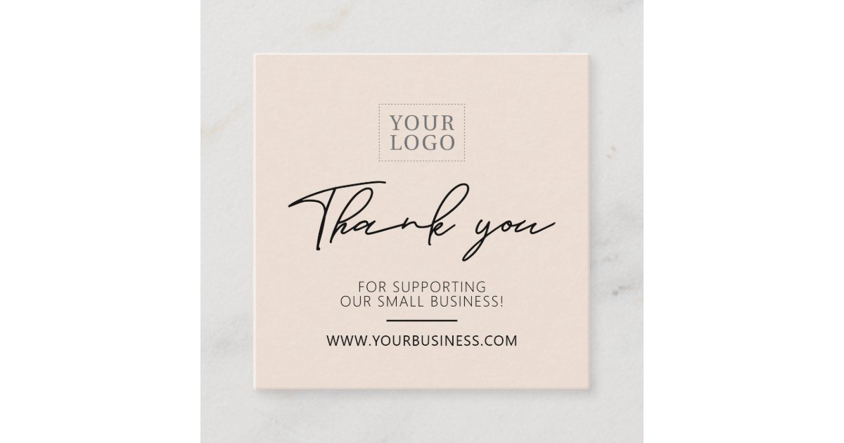 Beige Simple Business Thank you Insert Card | Zazzle