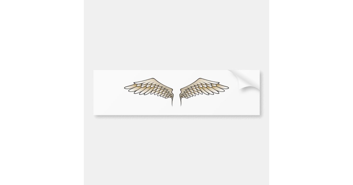 Beige wings bumper sticker | Zazzle