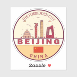 Beijing China City Skyline Emblem Sticker | Zazzle