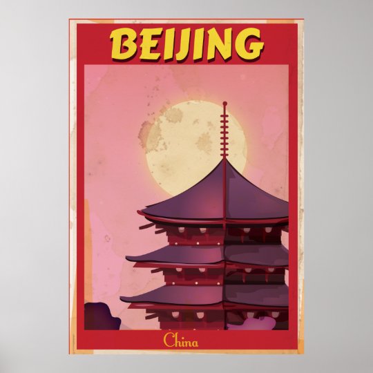 Beijing China vintage travel poster | Zazzle.com