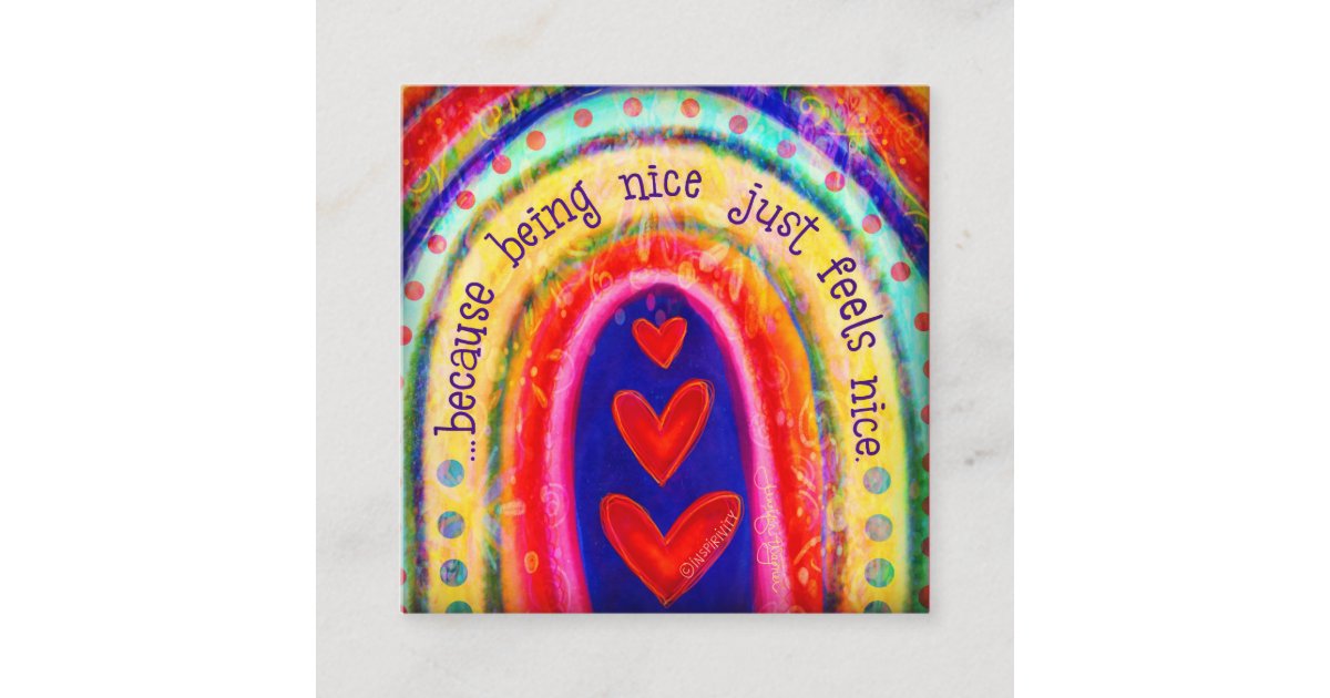 Being Nice Feels Nice~ Inspirivity kindness cards | Zazzle