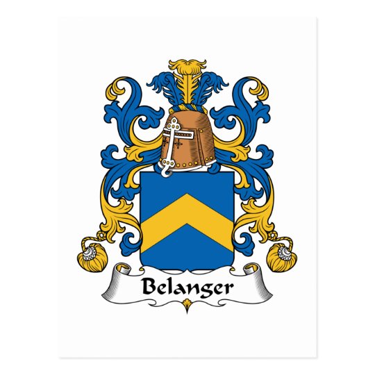Belanger Family Crest Postcard | Zazzle.com