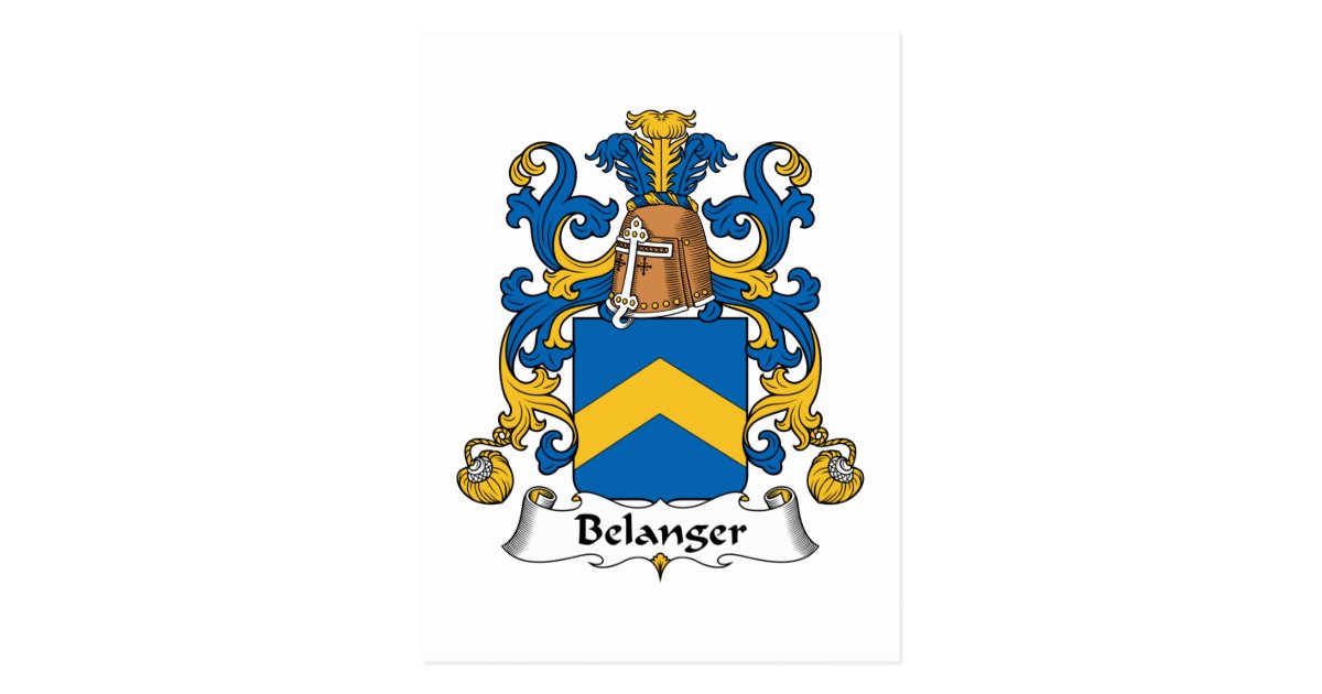 Belanger Family Crest Postcard | Zazzle.com