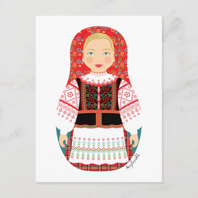 Belarusian Matryoshka Postcard | Zazzle