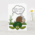 Belated Birthday: Cartoon Snail and Turtle Card | Zazzle