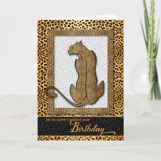Belated Birthday - Cheetah Animal Print Card | Zazzle.com