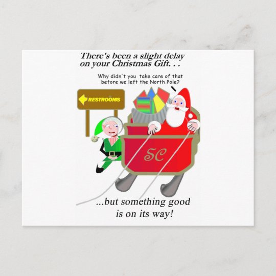 Belated Christmas - Santa Delayed Holiday Postcard | Zazzle.com