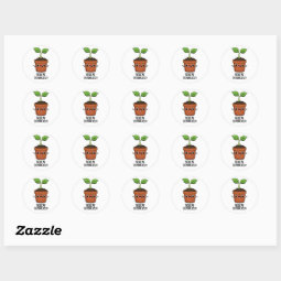 Beleaf In Yourself Funny Plant Pun Classic Round Sticker | Zazzle