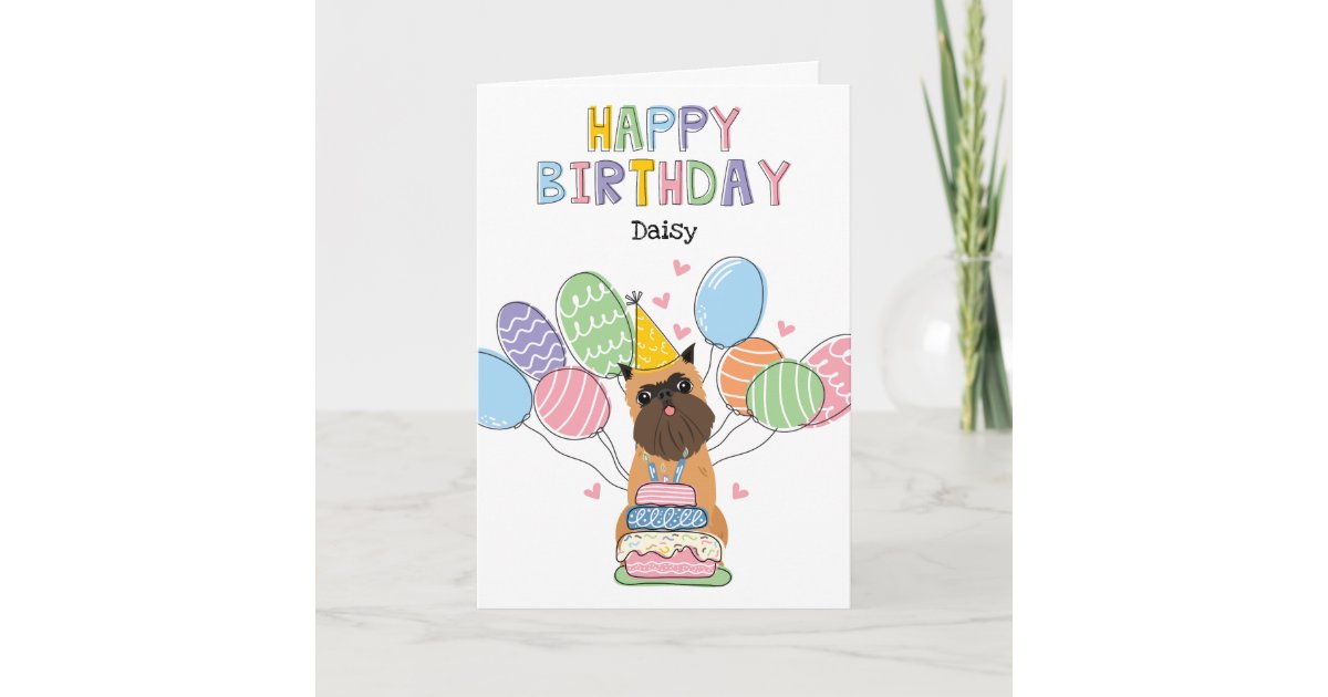 Belge Brussels Griffon Cropped Ears Birthday Card | Zazzle