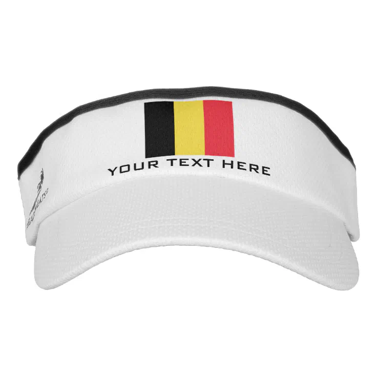 Belgian flag sports sun visor cap hat | Zazzle