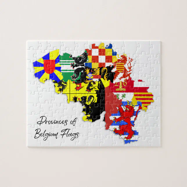 Belgian Provinces Flags Map, Belgium, Educational Jigsaw Puzzle | Zazzle