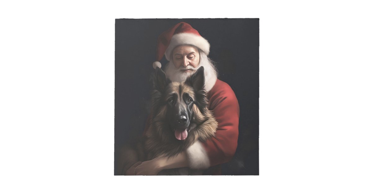 Belgian Shepherd Santa Claus Festive Christmas Notepad | Zazzle