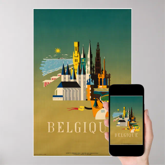 Belgique, Belgium, Travel Poster | Zazzle