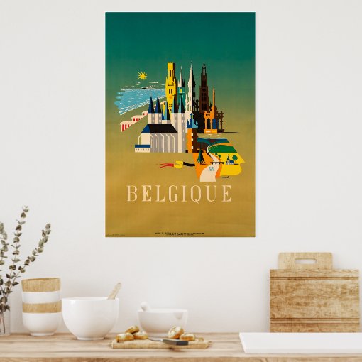 Belgique, Belgium, Travel Poster | Zazzle
